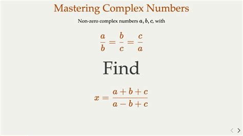 Mastering Complex Numbers Unveiling The Ratio And The Value Of X Youtube