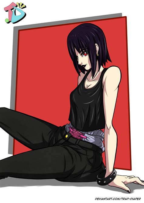 Rule 34 1girls Black Hair Black Lipstick Black Pants Black Tank Top