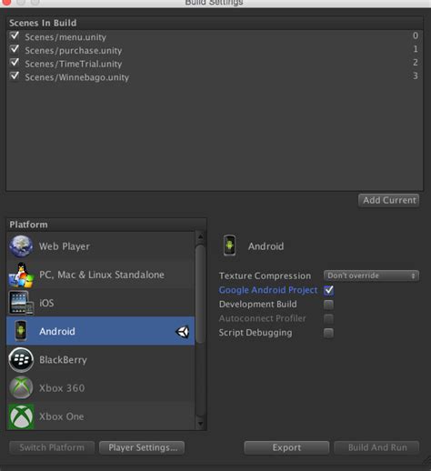 Unity Game Engine Export Google Android Project From Unity D Player