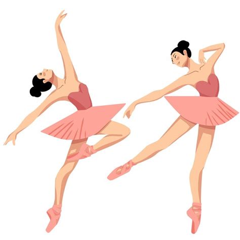 Ilustración De Bailarina De Ballet En Vestido De Ballet Rosa Vector