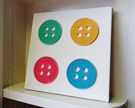 Buttons On Canvas Crafts By Amanda
