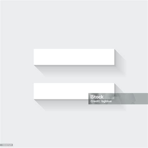 Signe Égal Icône Avec Une Ombre Longue Sur Fond Vide Flat Design