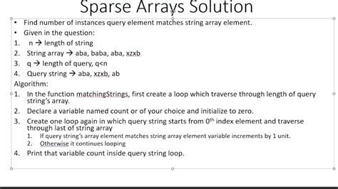 Hackerrank Sparse Arrays Data Structures Problem Youtube