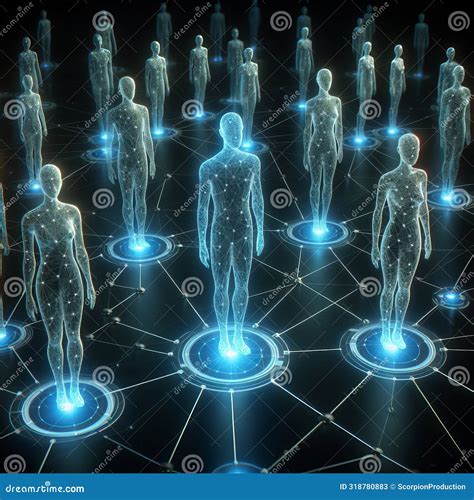 Network Of Connected Human Figures Stock Image Image Of Collective