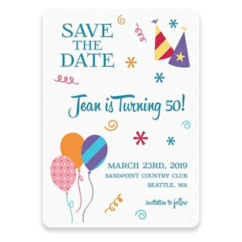 Save The Date Birthday Templates Free Printable