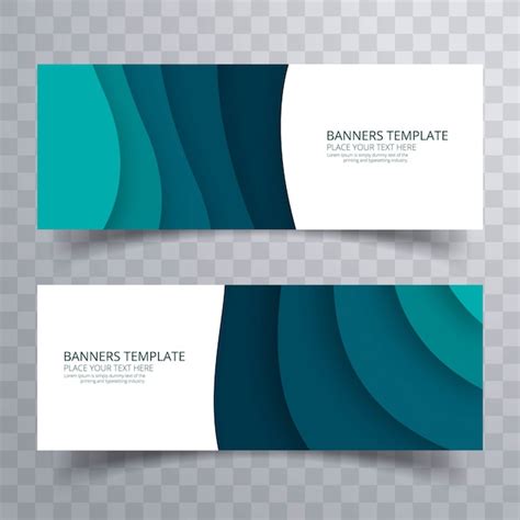 Free Vector Modern Wave Header Set Design Template