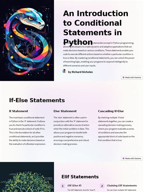 An Introduction To Conditional Statements In Python Pdf