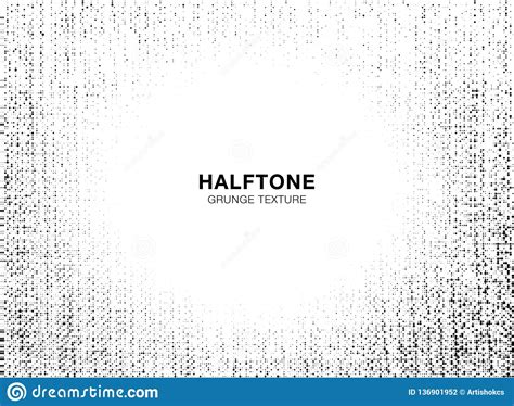 Grunge Light Halftone Texture Crumpled Burlap Border Frame Textile