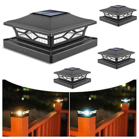 Volisun Solar Post Cap Lights 4 Pack Outdoor Deck