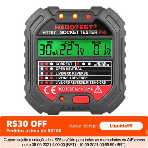 Habotest Probador De Enchufe Ht107 Pro Prueba Voltaje Rcd 30ma Detector Uk Eu Enchufe Línea