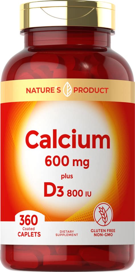 Calcium 600 Mg Plus Vitamin D3 800 Iu 360 Coated Caplets