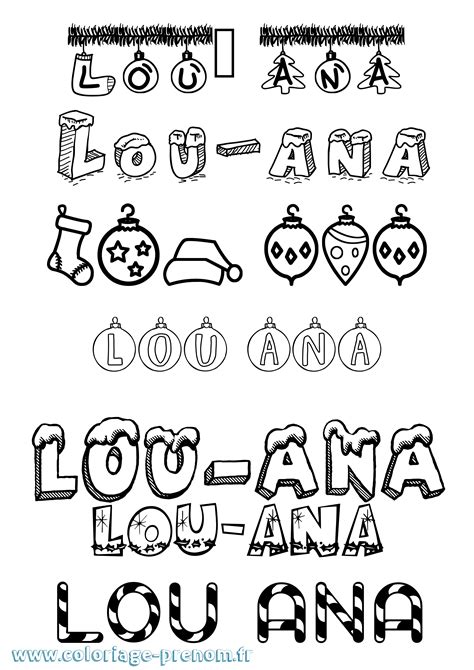 Coloriage du prénom Lou ana à Imprimer ou Télécharger facilement