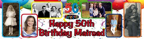 50th Birthday 10 50th Birthday Banners Personalised Party Banners