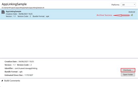 intermediate integration of huawei app linking in xamarin android r