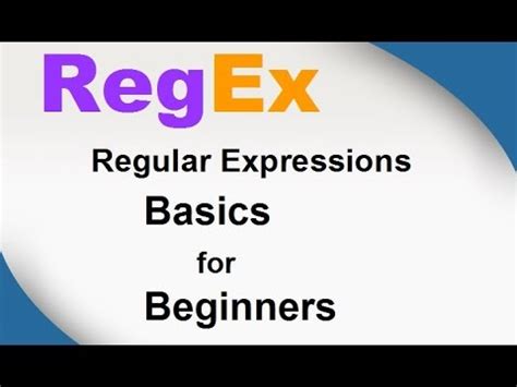 RegEx Basics Regular Expressions For Beginners YouTube