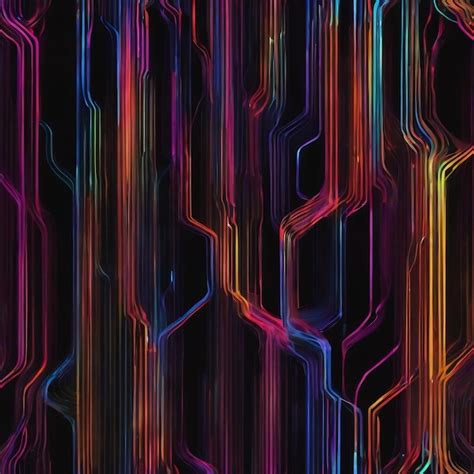 Premium Photo Abstract Neon Art On Black Background Neural Network