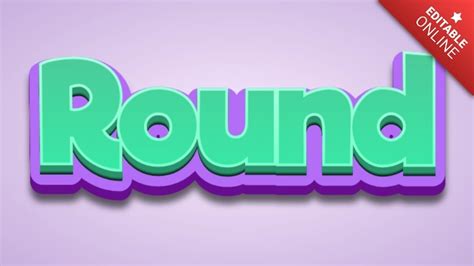 Round Green Purple D Text Effect Generator