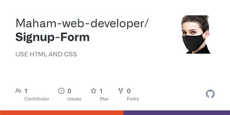 GitHub Maham Web Developer Signup Form USE HTML AND CSS