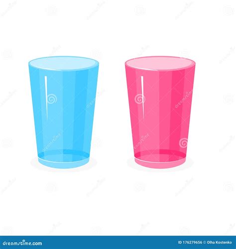 Isolated Empty Glass In Cartoon Style Stock Vector Illustration Of