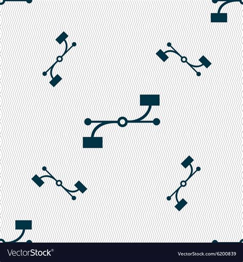 Bezier Curve Icon Sign Seamless Pattern Royalty Free Vector