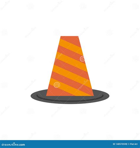 Cone Protection Road Roadblock Stop Warning Flat Color Icon
