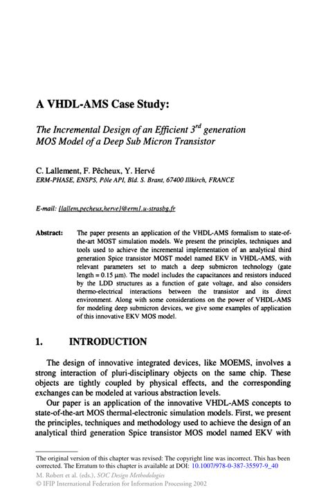 PDF A VHDL AMS Case Study