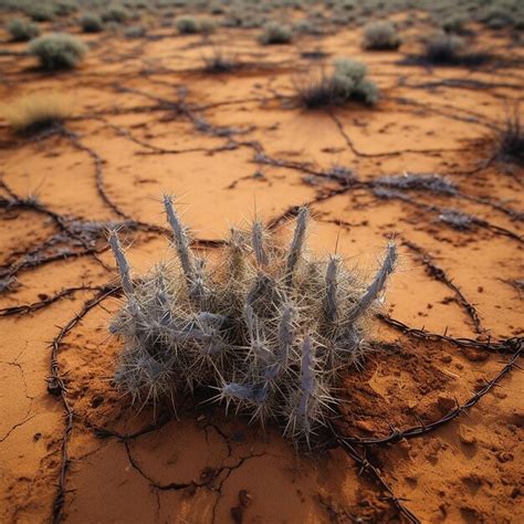 Premium Ai Image Barbed Wire Against Desert Defensive Landscape