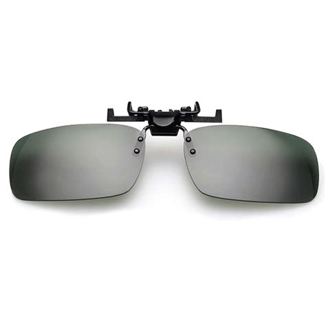 Polarized Day Night Vision Clip On Flip Up Lens Sunglasses Driving