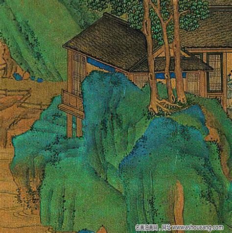 文征明作品 春溪访友图 高清大图下载 名画油画网