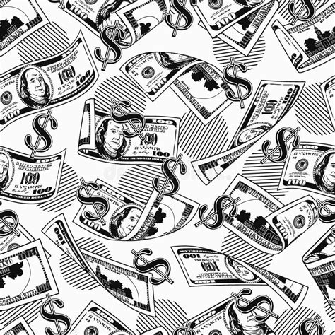 Money Pattern With 100 Dollar Notes Dollar Sign Stock Vector