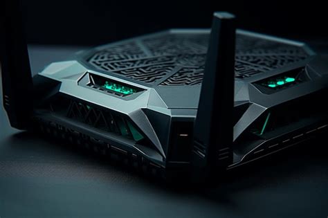 Premium Ai Image Modern Highspeed Desktop Wifi Router For Secure Home Network And Hightech