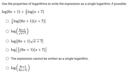 Solved Use The Properties Of Logarithms To Write The Chegg Com