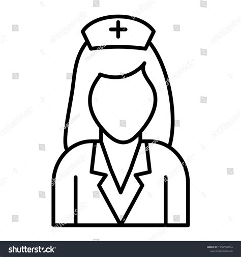 Vector Nurse Outline Icon Design Stock Vector Royalty Free 1950592834
