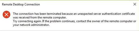 Rdp An Authentication Error Has Occurred The Function Requested Is