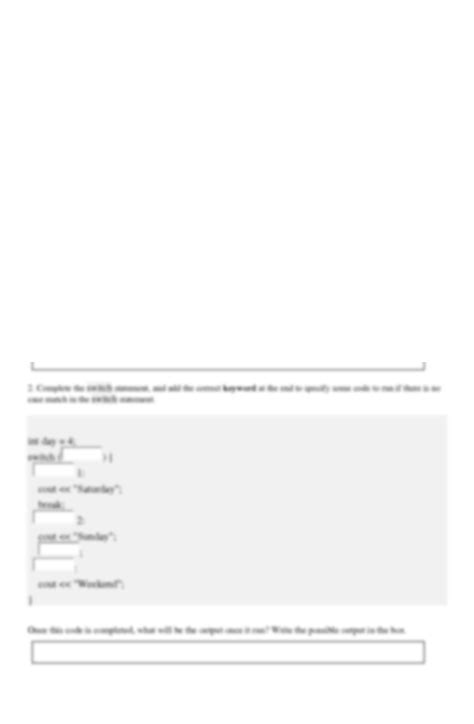 Solution C Program Flow Of Control On Switch Case Statement Answer