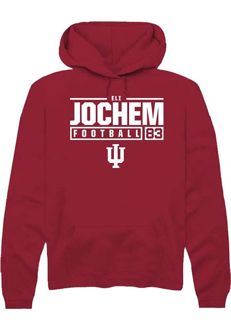 Eli Jochem Mens Red Indiana Hoosiers Nil Stacked Box Hoodie 247628317