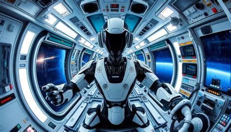 Robot Is In A Space Shuttle Stock Image Image Of Earth Planet 366721531