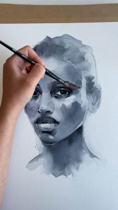 Процесс в 2025 г Акварельные портреты Техники рисования цветным карандашом Картины
