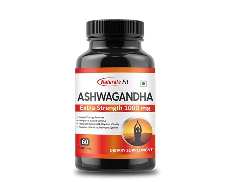 Buy Naturals Fit Ashwagandha Capsules 1000mg 60 Veg Capsules 100