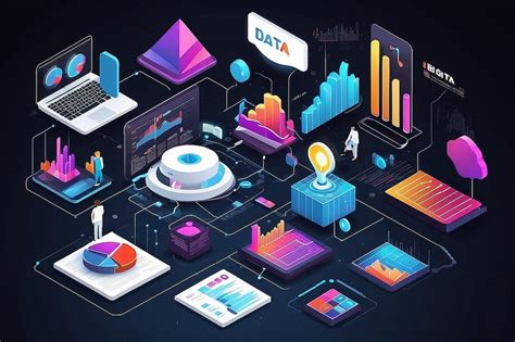 Premium Photo Business Data Visualization Isometric Big Data Illustration