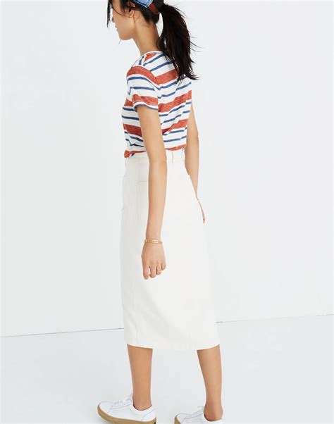 White High Slit Jean Skirt Madewell