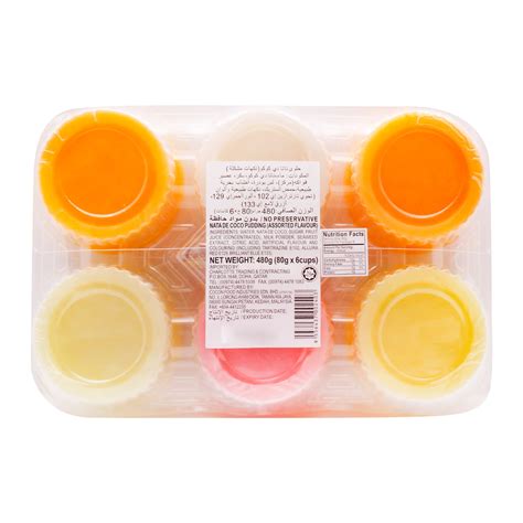 Cocon Nata Pudding Assorted 6 X 80 G Online At Best Price Lulu Qatar