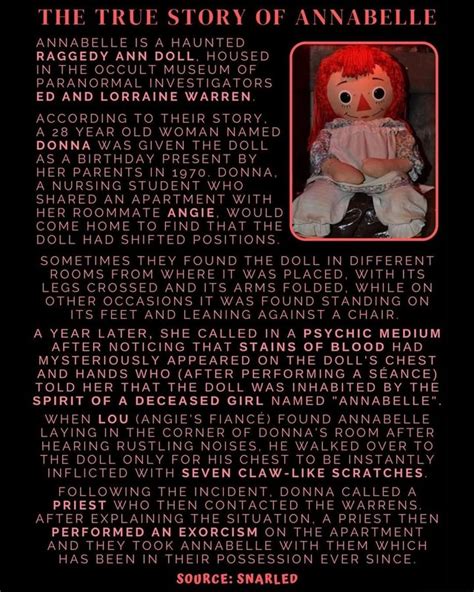 The True Story Of Annabelle Annabelle Is A Haunted Raggedy Ann Doll