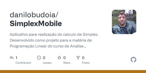 GitHub danilobudoia SimplexMobile Aplicativo para realização do calculo de Simplex