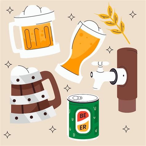 Premium Vector Flat International Beer Day Design Elements Collection