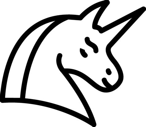 Unicorn Head Outline Vector Art Icons And Graphics For Free Download