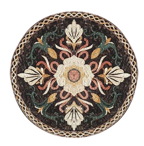 Mosaic Tile Floral Marble Medallion Geometric Mosaics Imosaicart