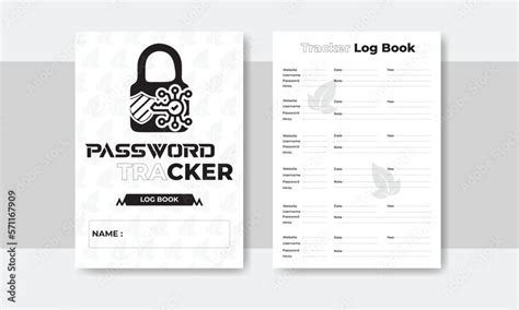 Interior Paper Illustration Journal Kdp Password Tracker Printable Planner Logbook Template