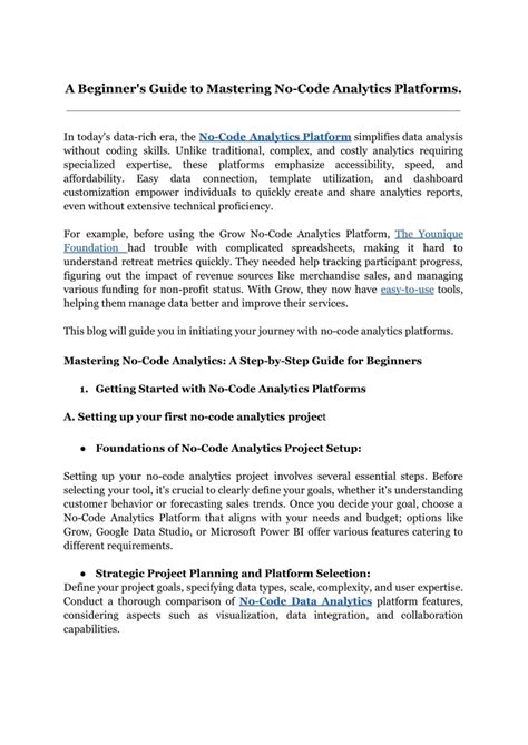 PPT A Beginner S Guide To Mastering No Code Analytics Platforms PowerPoint Presentation ID