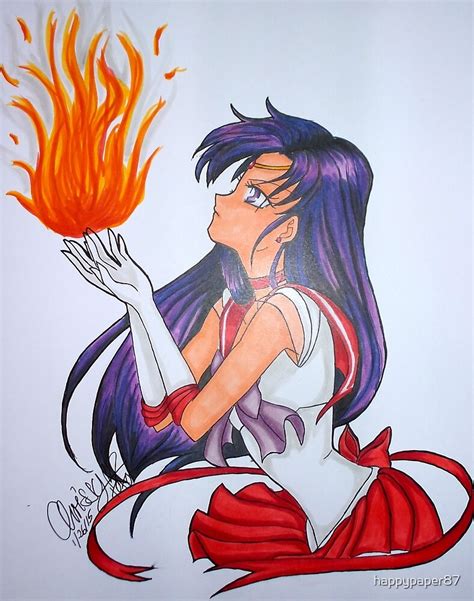 Sailor Moon Sailor Mars Fanart By Happypaper87 Redbubble